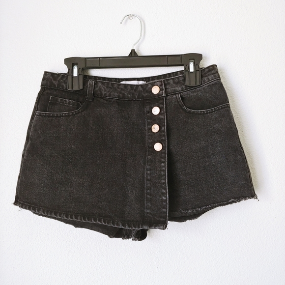 Toast Jeans | Shorts | Toast Jeans Black Denim Button Down Skort | Poshmark